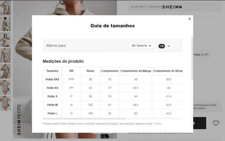 Guia de como saber seu tamanho na SHEIN – Fácil de entender! | Seletronic
